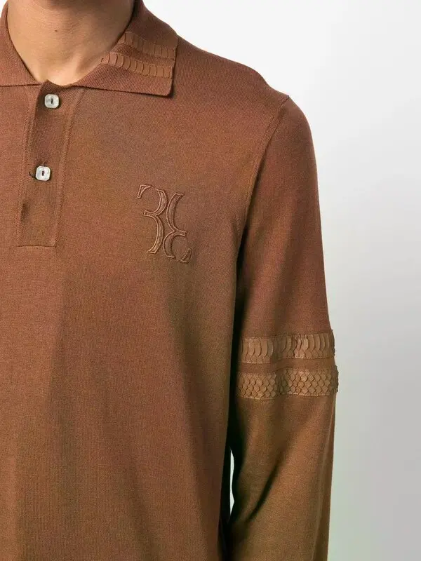 BILLIONAIRE Logo-patch Silk Blend Jumper - Brown