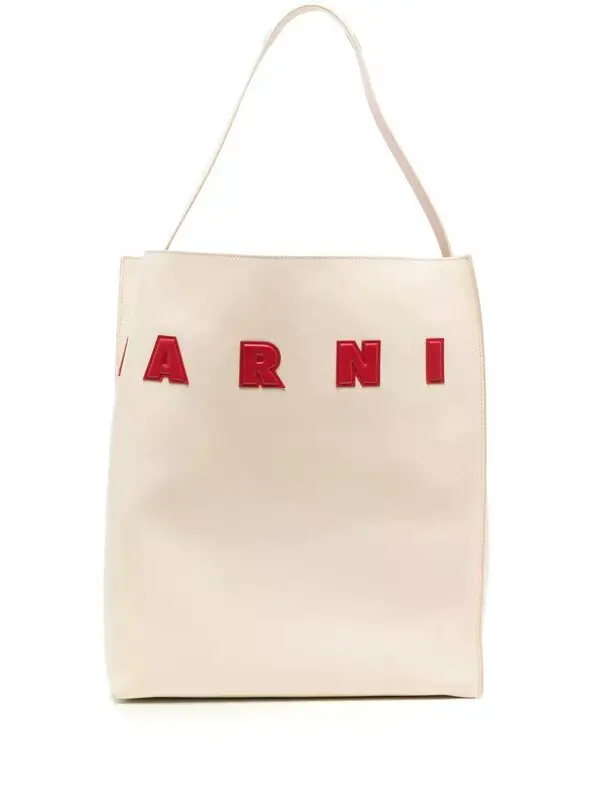 Marni Museo Small Leather Tote Bag - White