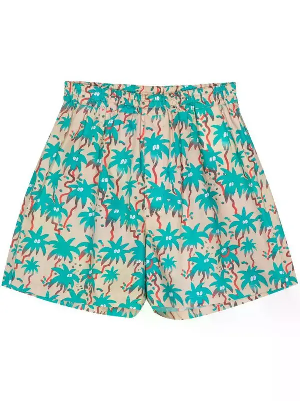 Junya Watanabe Graphic-print Cotton Shorts