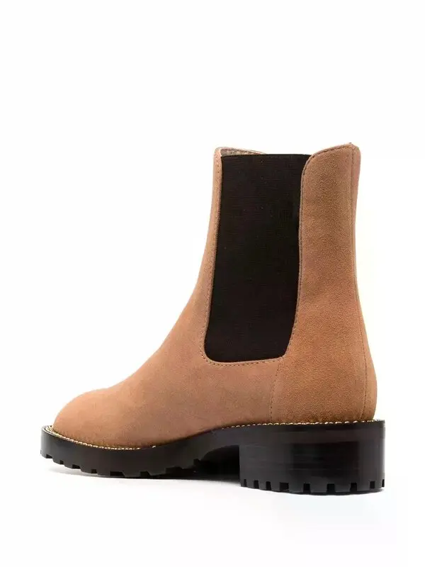 STUART WEITZMAN Suede Chain-link Chelsea Boots