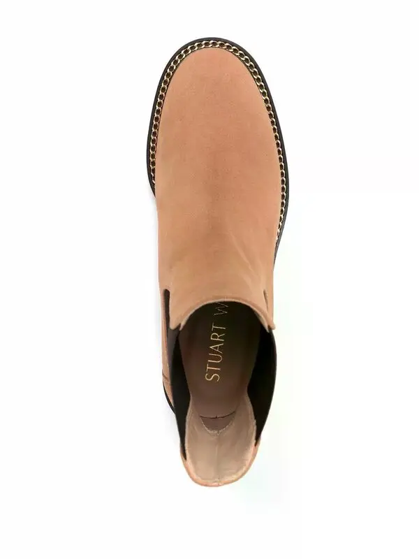 STUART WEITZMAN Suede Chain-link Chelsea Boots