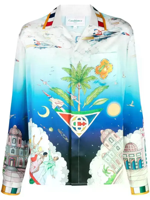 Casablanca Le Dimension Illustration Style-print Shirt