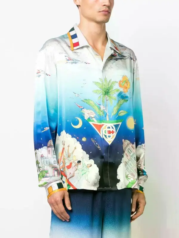 Casablanca Le Dimension Illustration Style-print Shirt