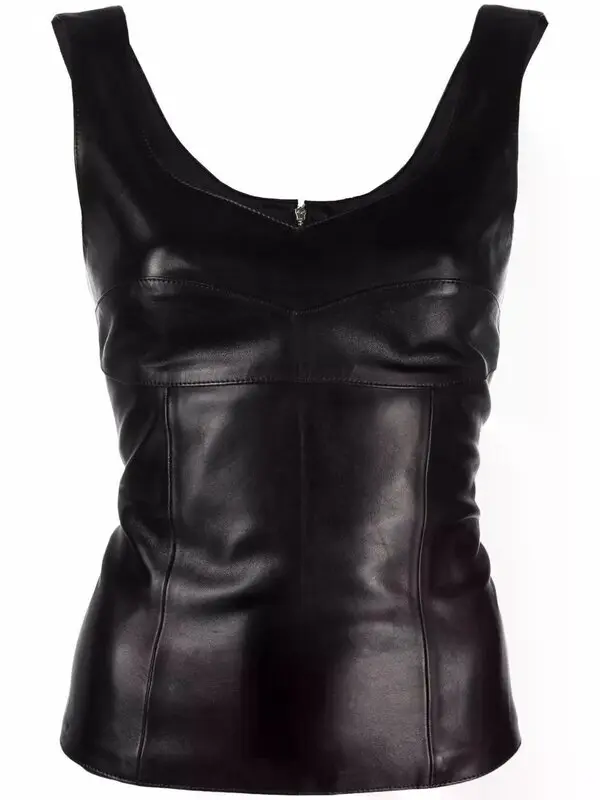 MANOKHI Iva Leather Tank Top