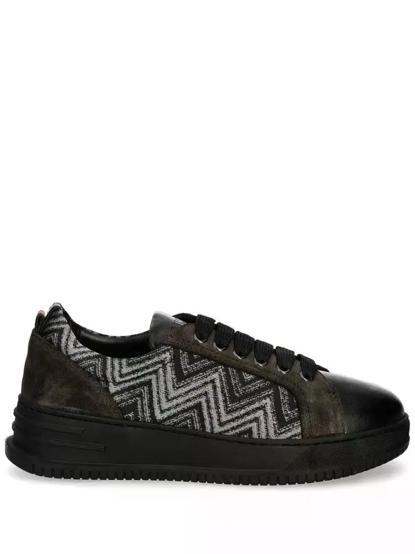 Missoni Suede Lace-up Sneakers With Zigzag Print