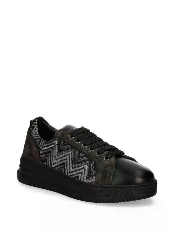 Missoni Suede Lace-up Sneakers With Zigzag Print
