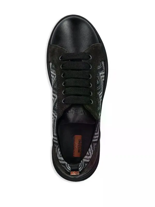 Missoni Suede Lace-up Sneakers With Zigzag Print