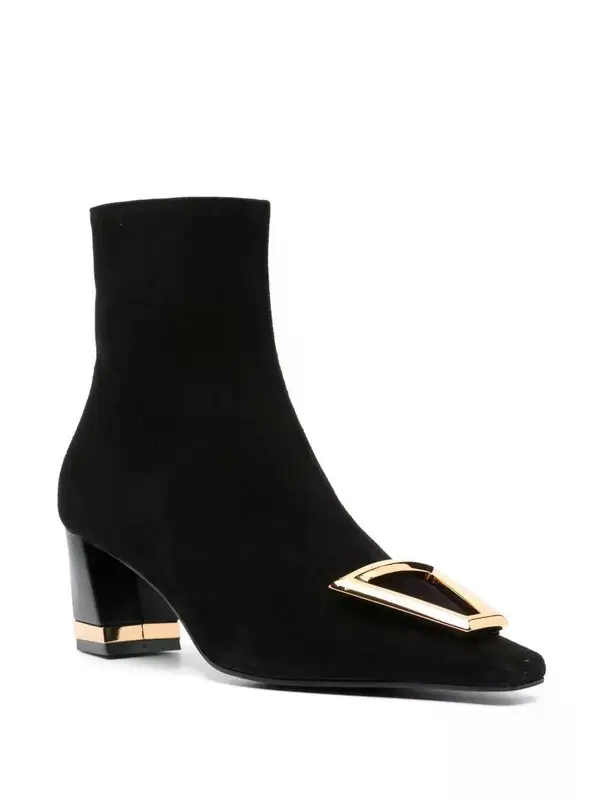 Roberto Festa Calf Suede Sculpted Heel Boots