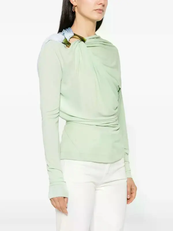 Victoria Beckham Draped Long-sleeve Top