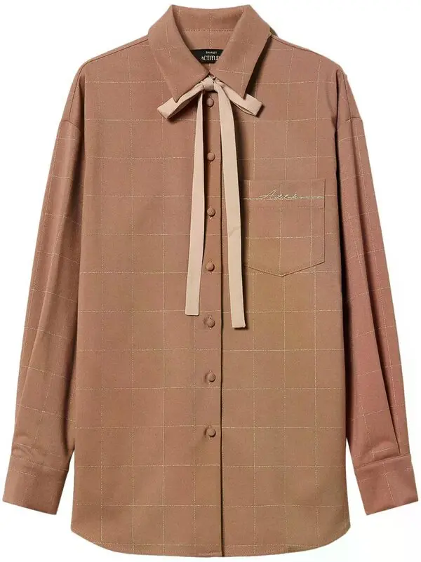 TWINSET Lurex-embellished Checked Shirt