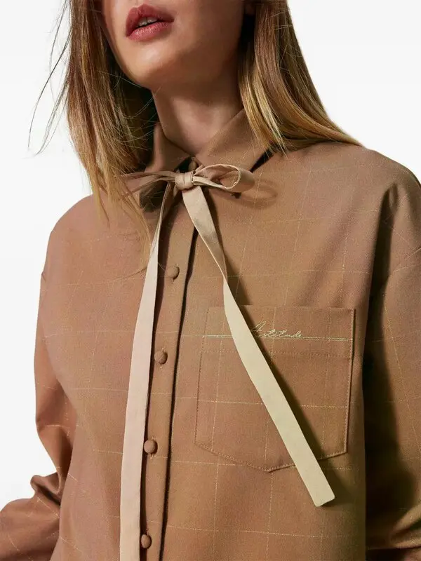 TWINSET Lurex-embellished Checked Shirt