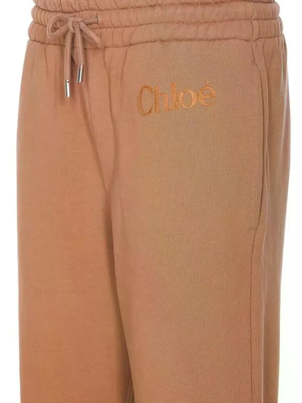 Chloé Logo Embroidered Track Pants - Neutrals