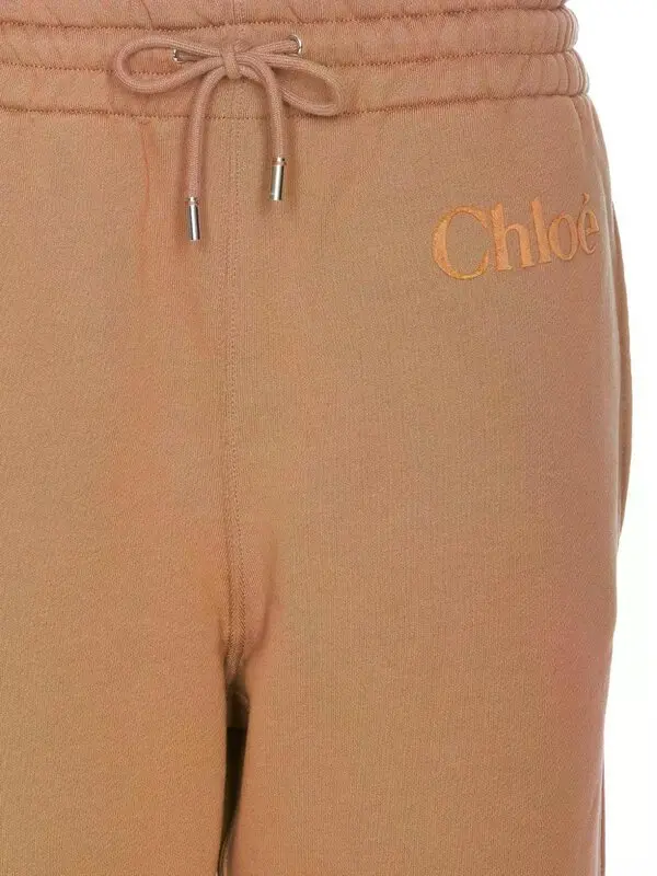 Chloé Logo Embroidered Track Pants - Neutrals