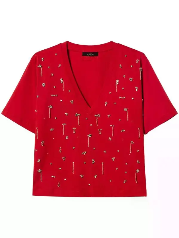 TWINSET Embroidered Cropped T-shirt
