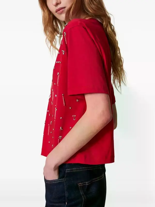 TWINSET Embroidered Cropped T-shirt