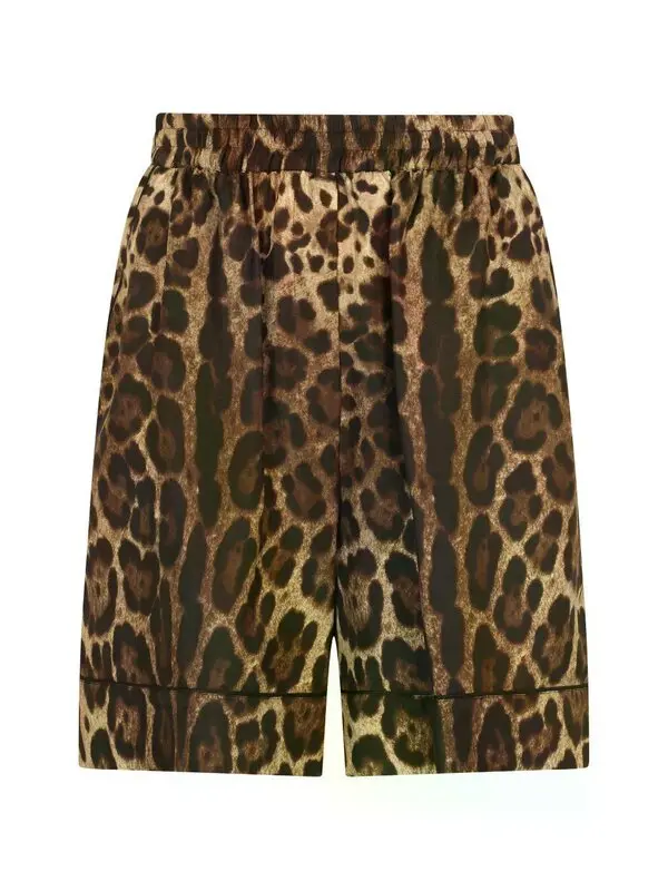 Dolce & Gabbana Leopard-print Silk Shorts