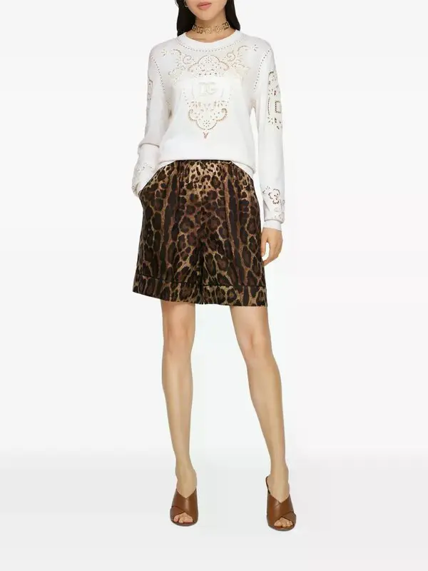 Dolce & Gabbana Leopard-print Silk Shorts