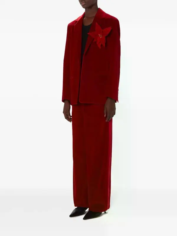 JW Anderson Floral-appliqué Velour Blazer