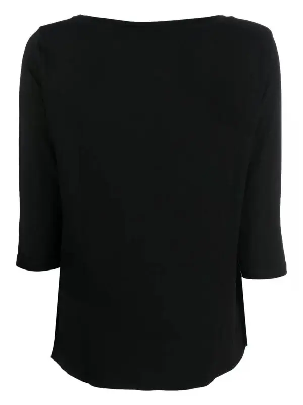 Majestic Filatures Boat-neck Jersey Top - Black