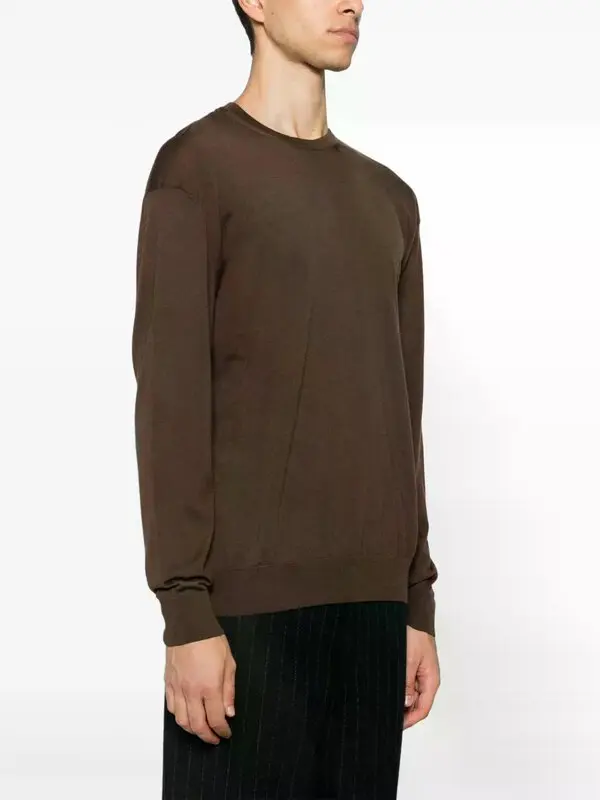 D4.0 Wool Crew Neck Sweater - Brown