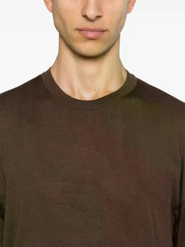 D4.0 Wool Crew Neck Sweater - Brown