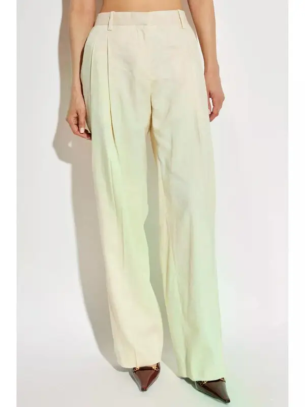 Helmut Lang Pleated Wide-leg Trousers