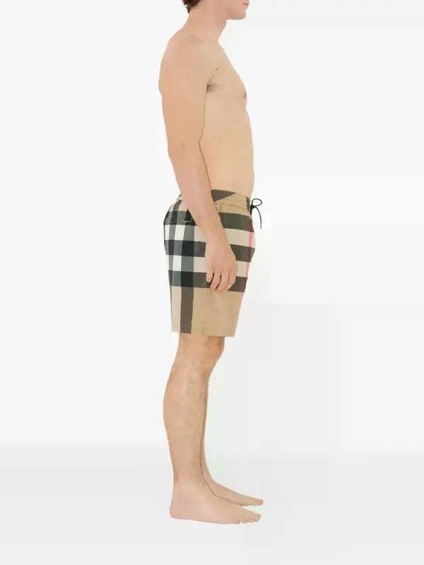 Burberry Checked Swim Shorts - Neutrals