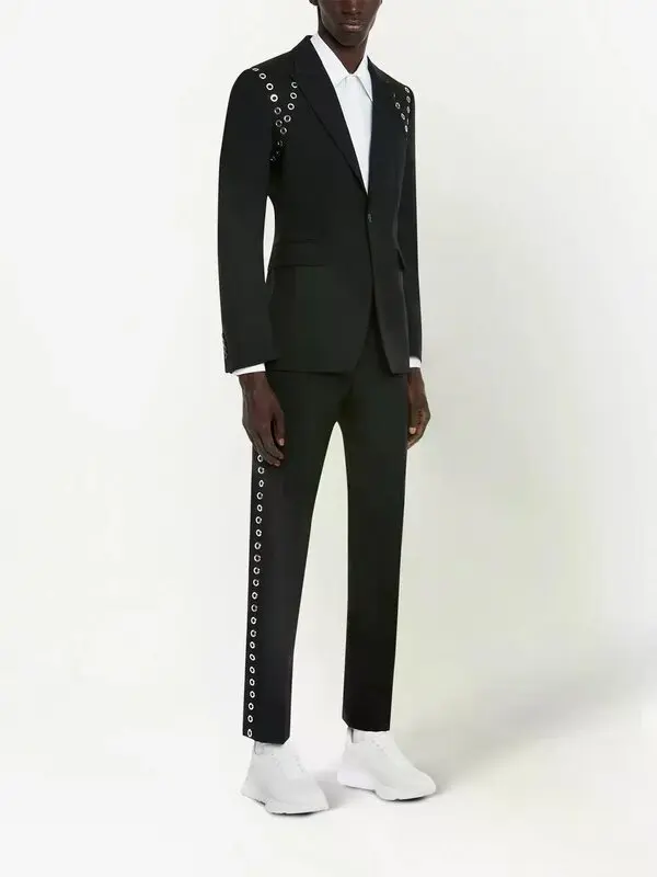 Alexander McQueen Eyelet-detail Slim-cut Trousers