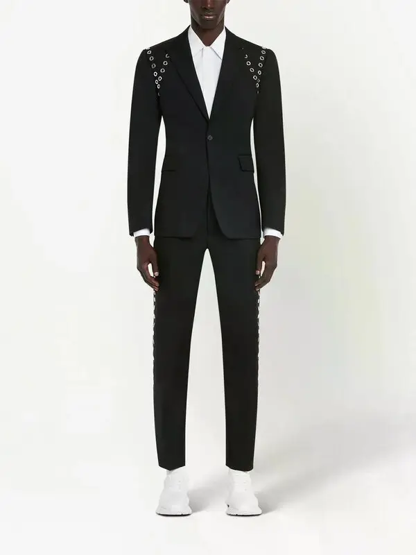 Alexander McQueen Eyelet-detail Slim-cut Trousers