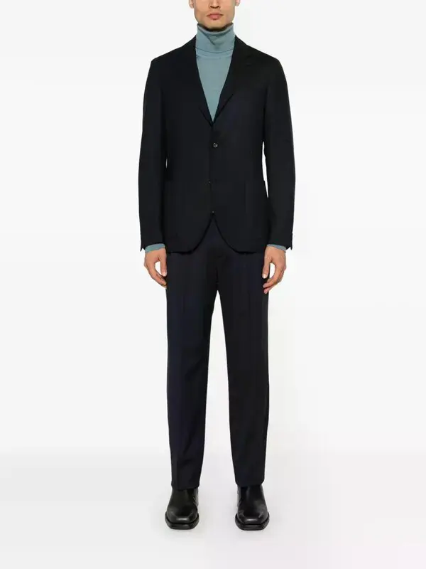 LARDINI Brooch-detail Blazer - Blue