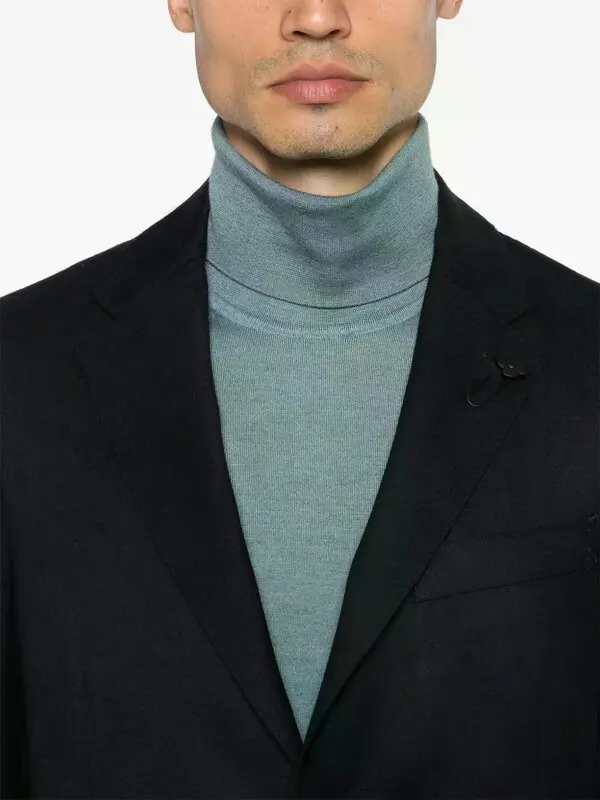 LARDINI Brooch-detail Blazer - Blue