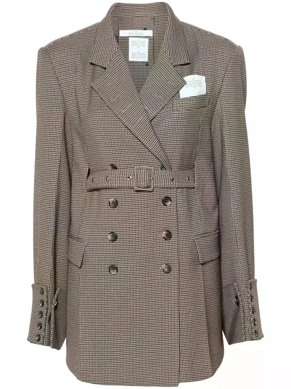 Rokh Houndstooth Double-breasted Blazer