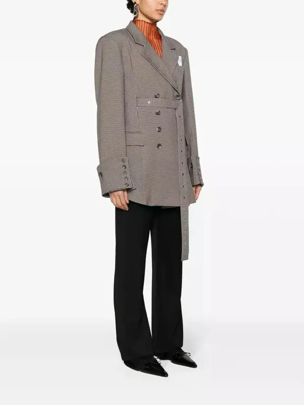 Rokh Houndstooth Double-breasted Blazer