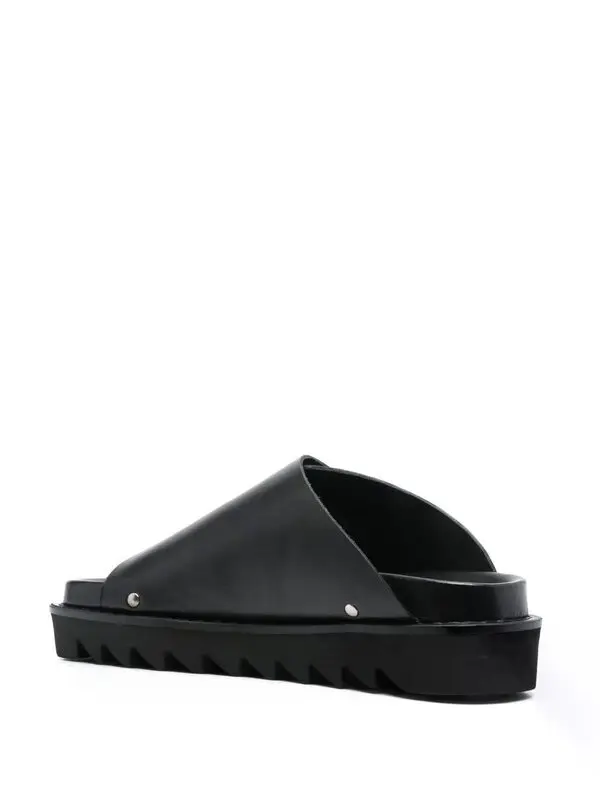 Toga Western-buckle Leather Slides
