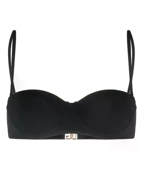Dolce & Gabbana Logo-plaque Bikini Top - Black