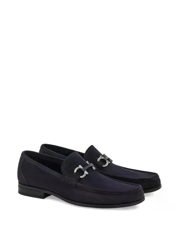 FERRAGAMO Gancini-buckle Loafers - Blue