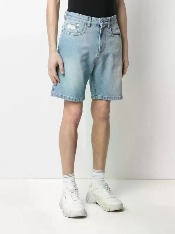 Gcds Logo-patch Denim Shorts