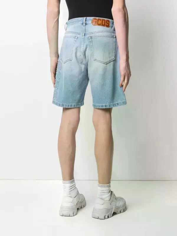 Gcds Logo-patch Denim Shorts