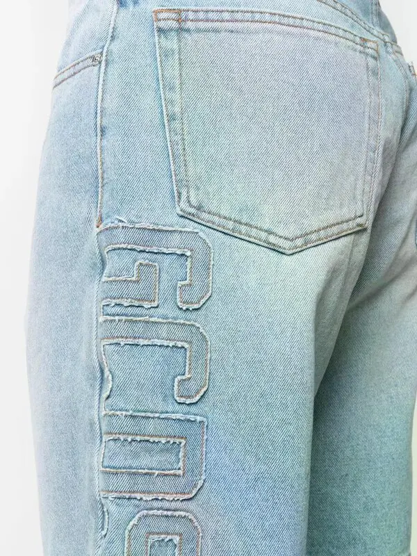 Gcds Logo-patch Denim Shorts