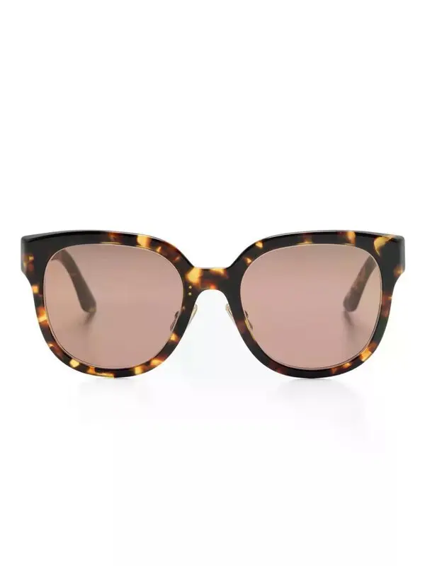 Miu Miu Logo-lettering Square-frame Sunglasses - Brown