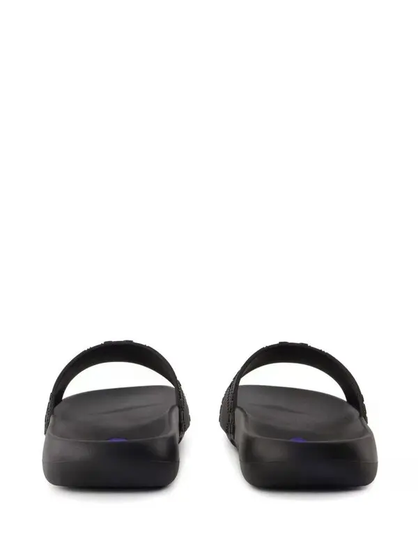 Burberry Embossed Check Dive Slides - Black
