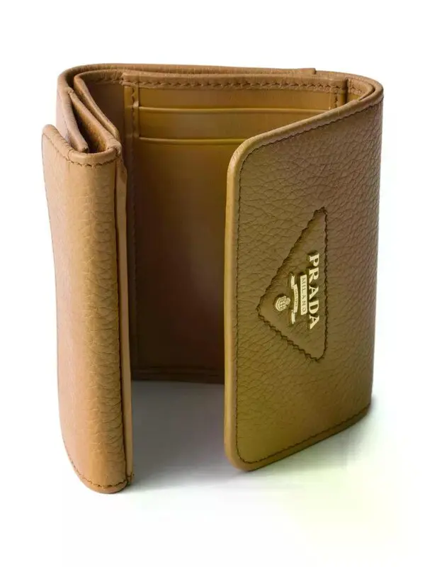 Prada Small Logo-plaque Wallet - Brown