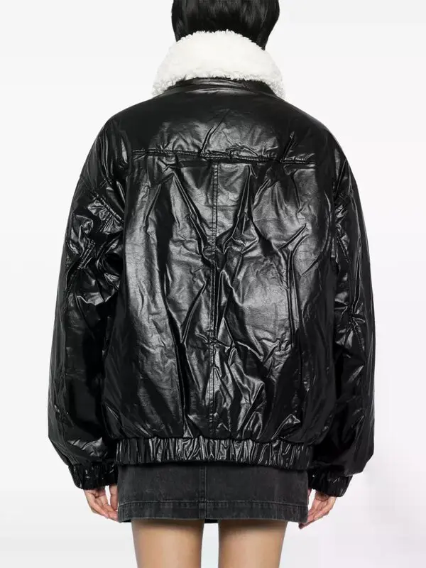 B+AB Faux-leather Jacket With Shearling Collar