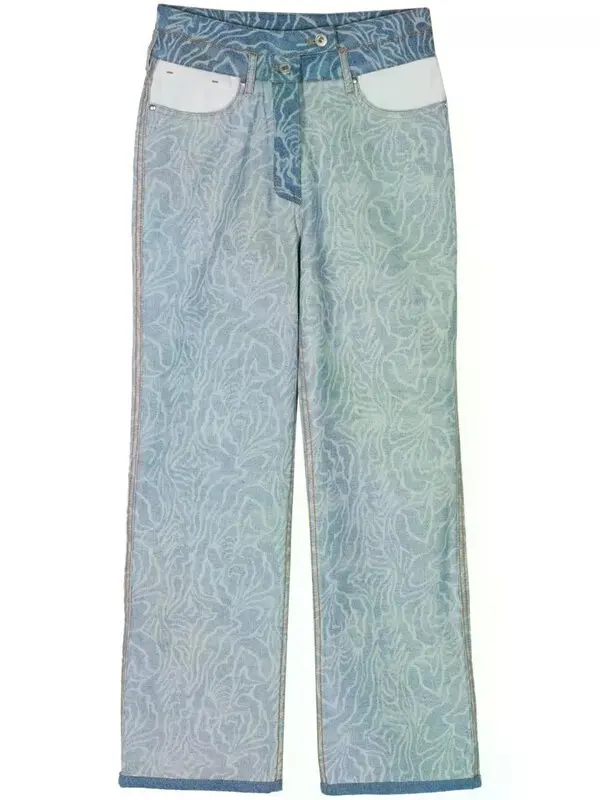 Sonia Rykiel Paris Zebra High-rise Flared Jeans - Blue