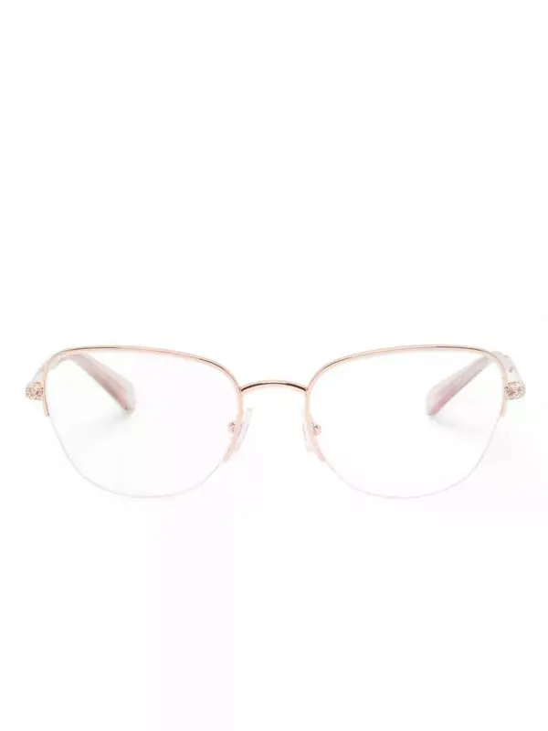 SWAROVSKI Sk1023 Half-rim Glasses With Crystal Embellishments - Pink