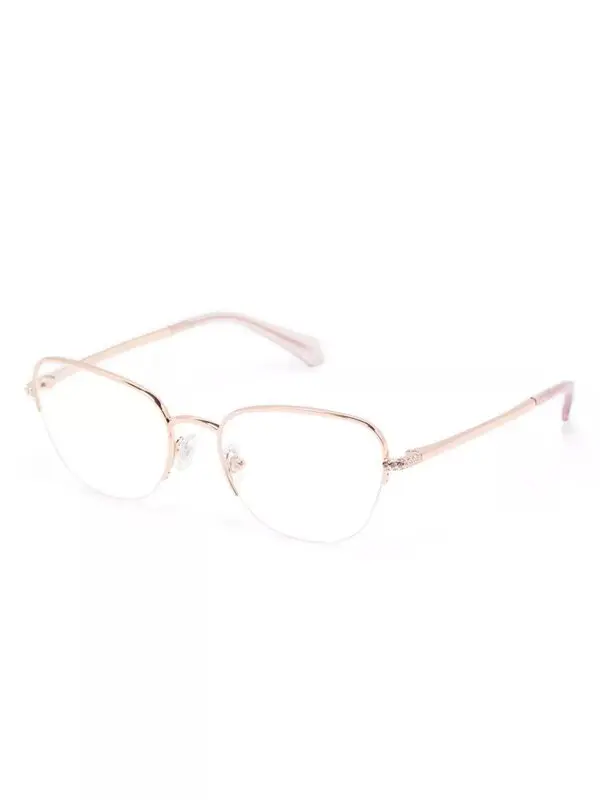 SWAROVSKI Sk1023 Half-rim Glasses With Crystal Embellishments
