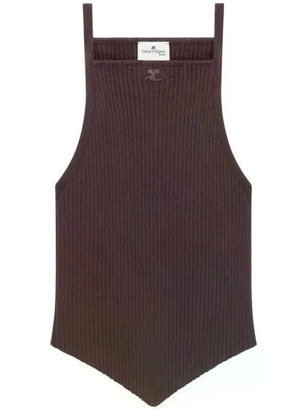 COURREGES Pointy Rib-knit Tank Top