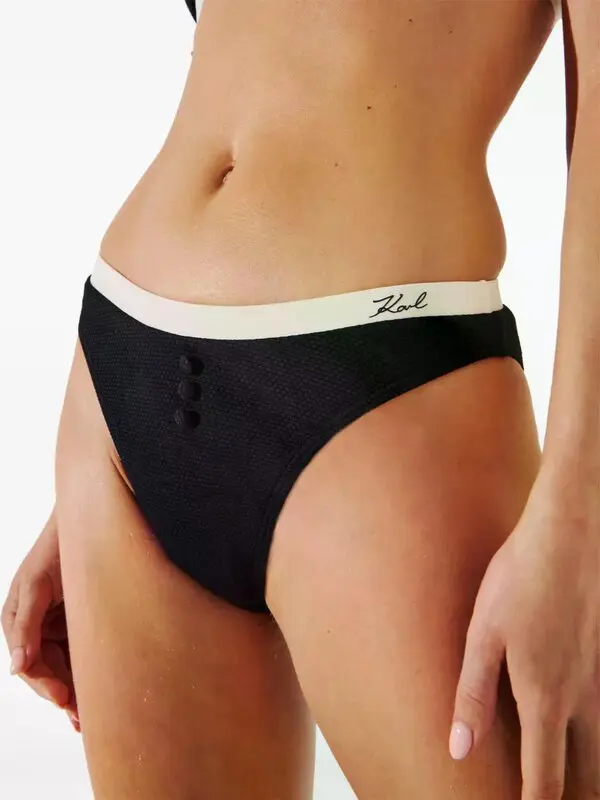 Karl Lagerfeld Contrasting Trim Bikini Bottoms