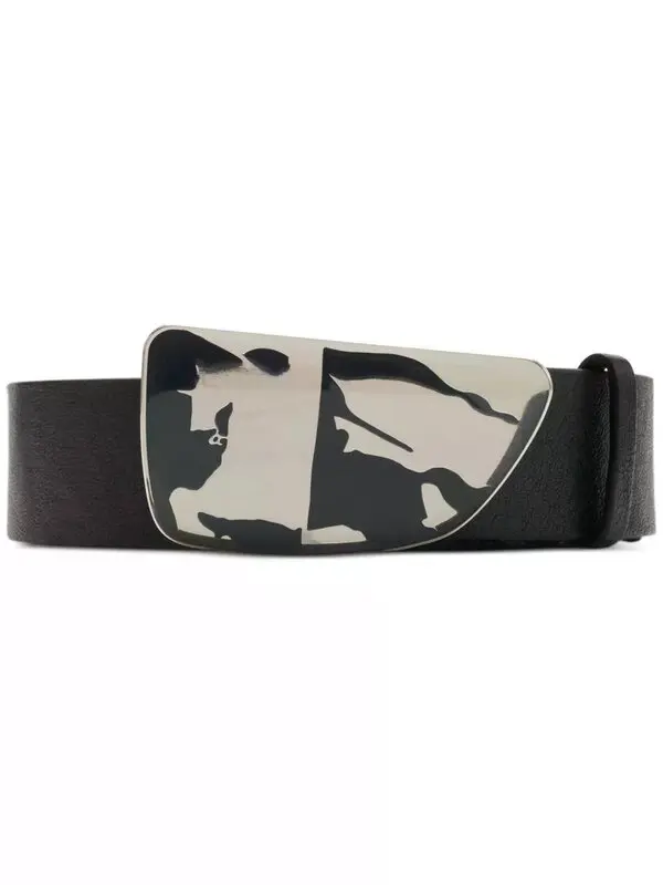 Burberry Shield Ekd Leather Belt - Black