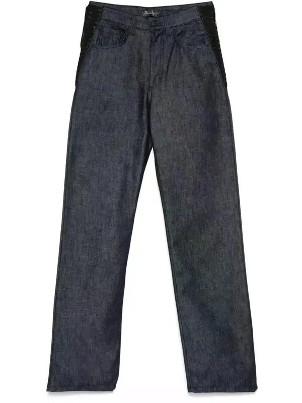 MUGLER Lace-up Straight Leg Jeans